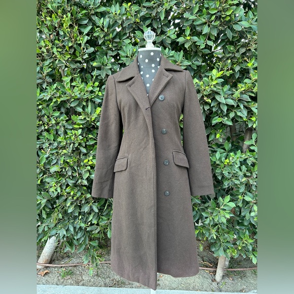Sisley | Jackets & Coats | Sisley Elegant Brown Wool Womens Coat Made ...